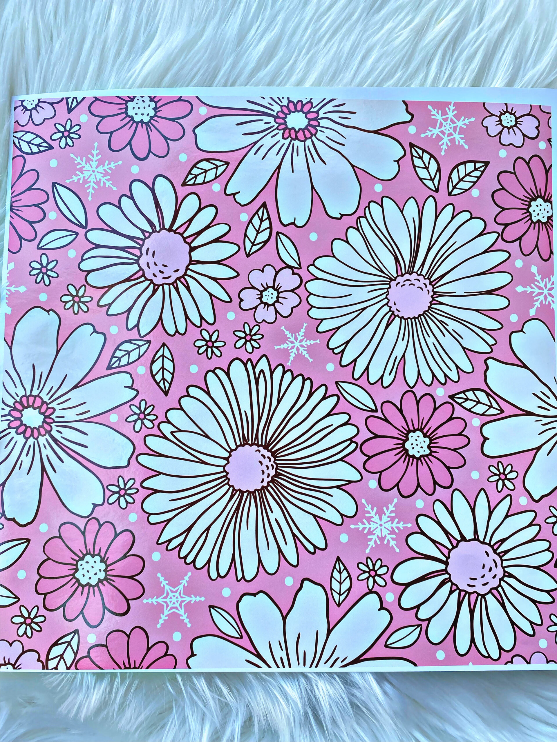 Pink and White Flowers Vinyl Sheet | The Risky Tumbler