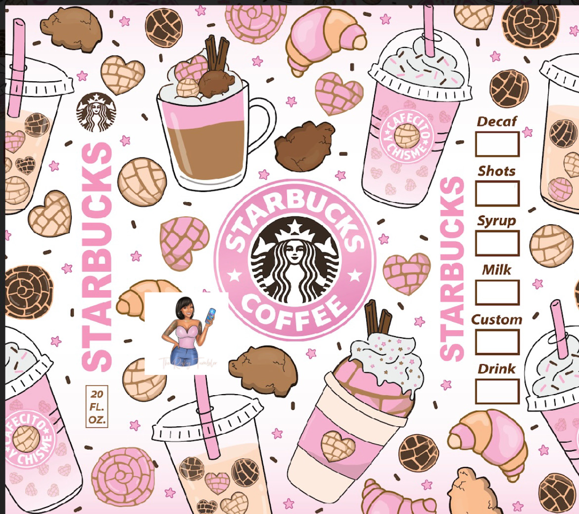 Pink SB Coffee 20oz Wrap | The Risky Tumbler