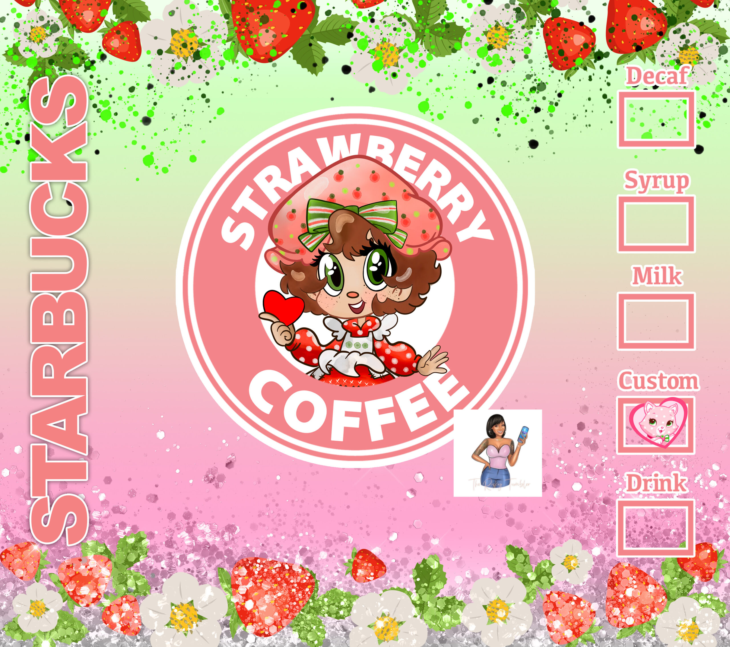 Strawberry Coffee 24oz Wrap | The Risky Tumbler