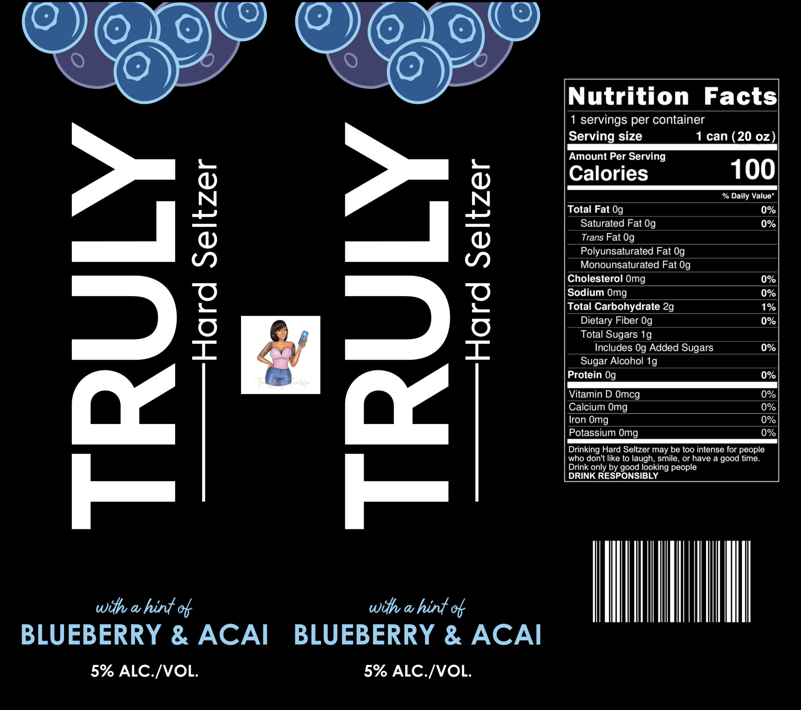 Seltzer Blueberry & Acai 20oz Wrap | The Risky Tumbler