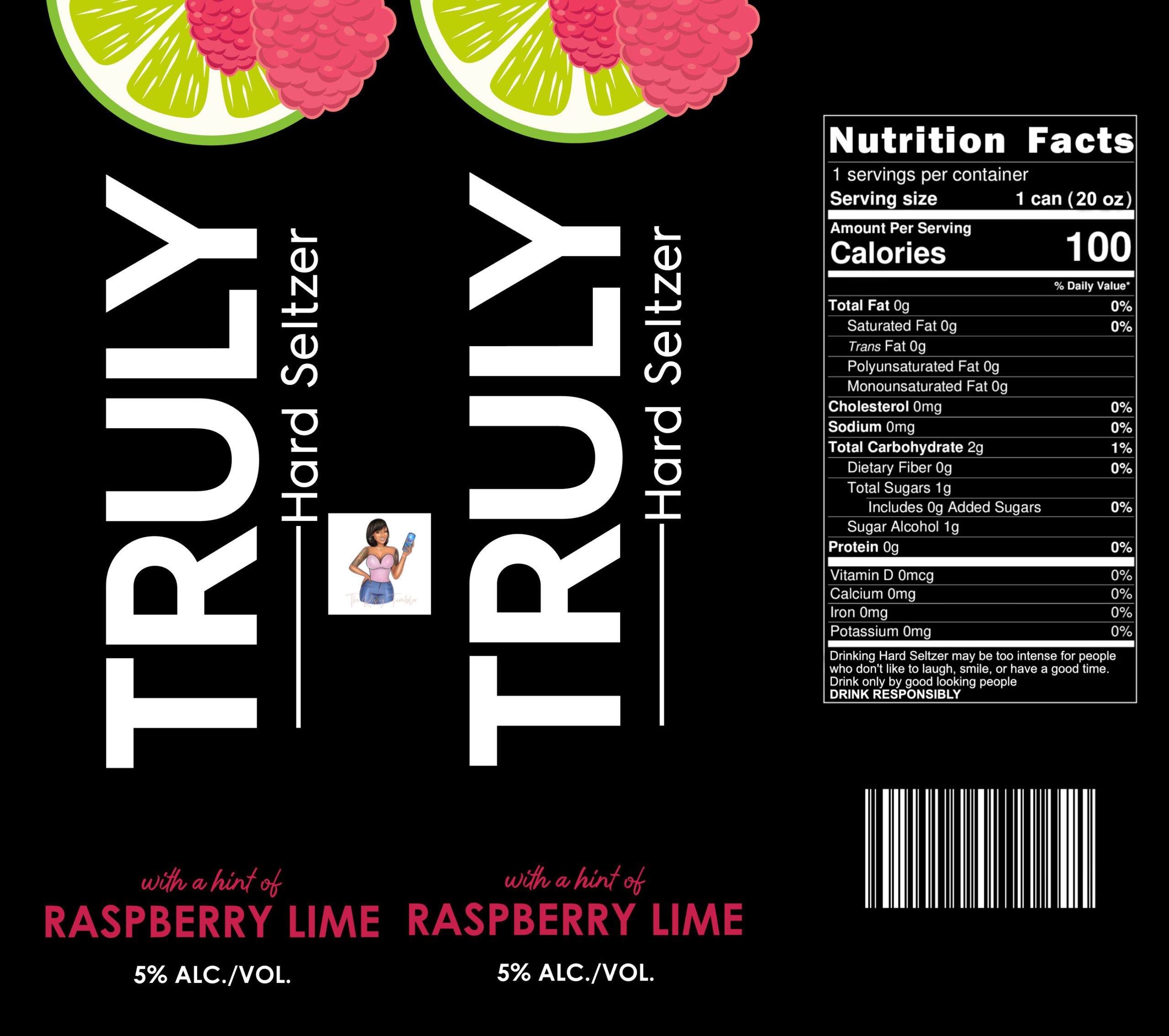 Seltzer Raspberry Lime 20oz Wrap | The Risky Tumbler