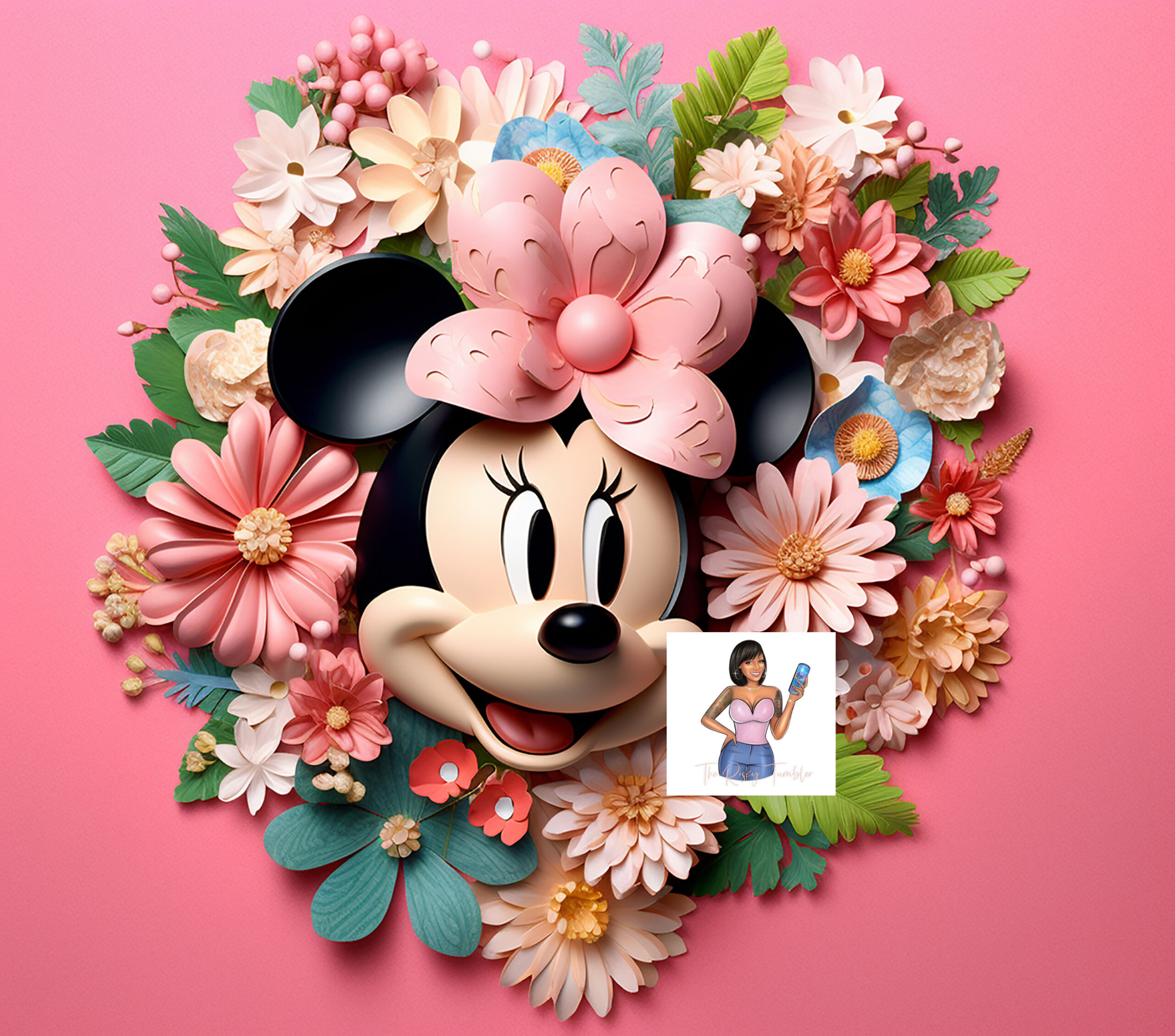 3D Mouse Cartoon Floral Wrap | The Risky Tumbler