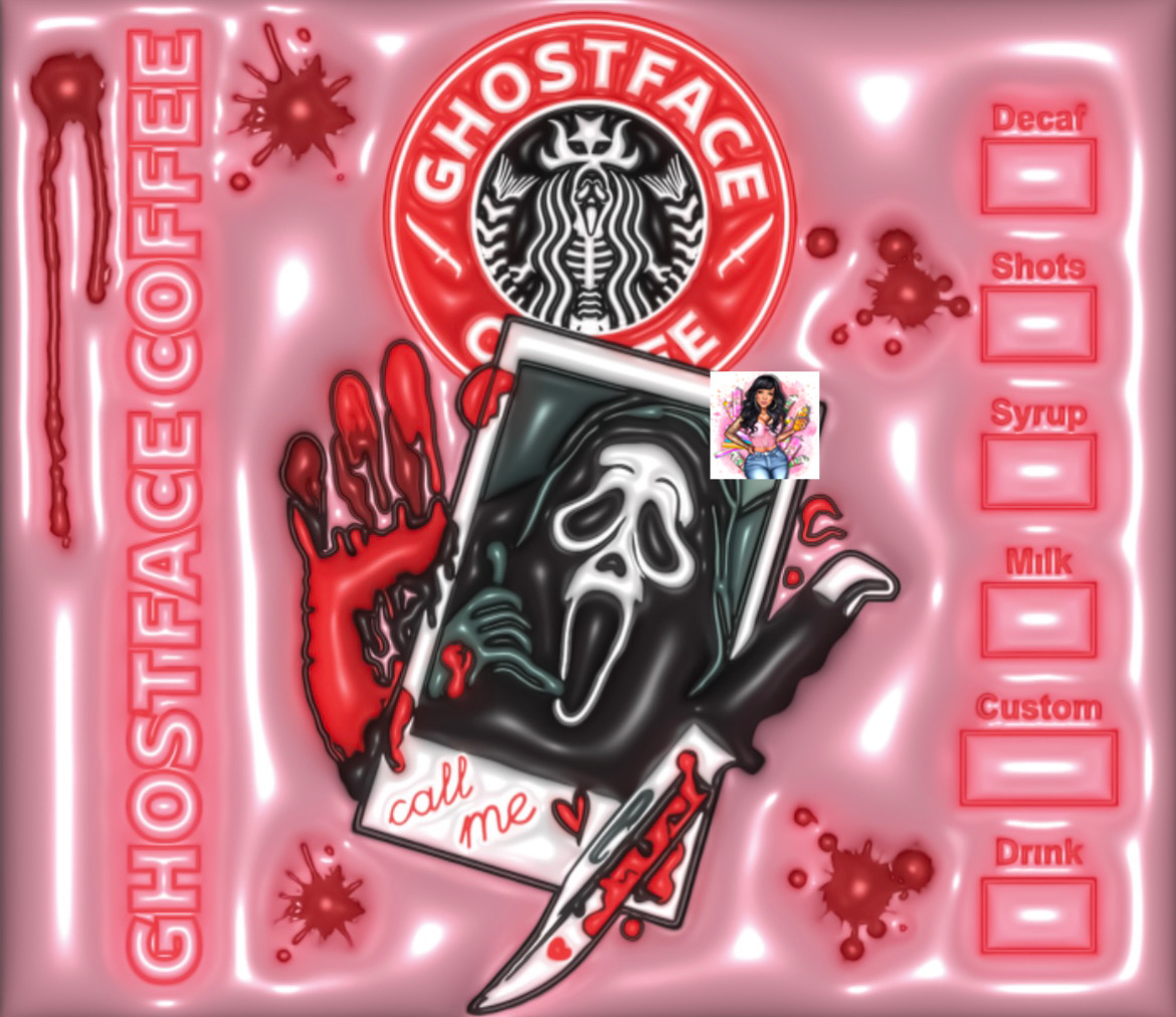 Ghostface Coffee 3D Wrap | The Risky Tumbler