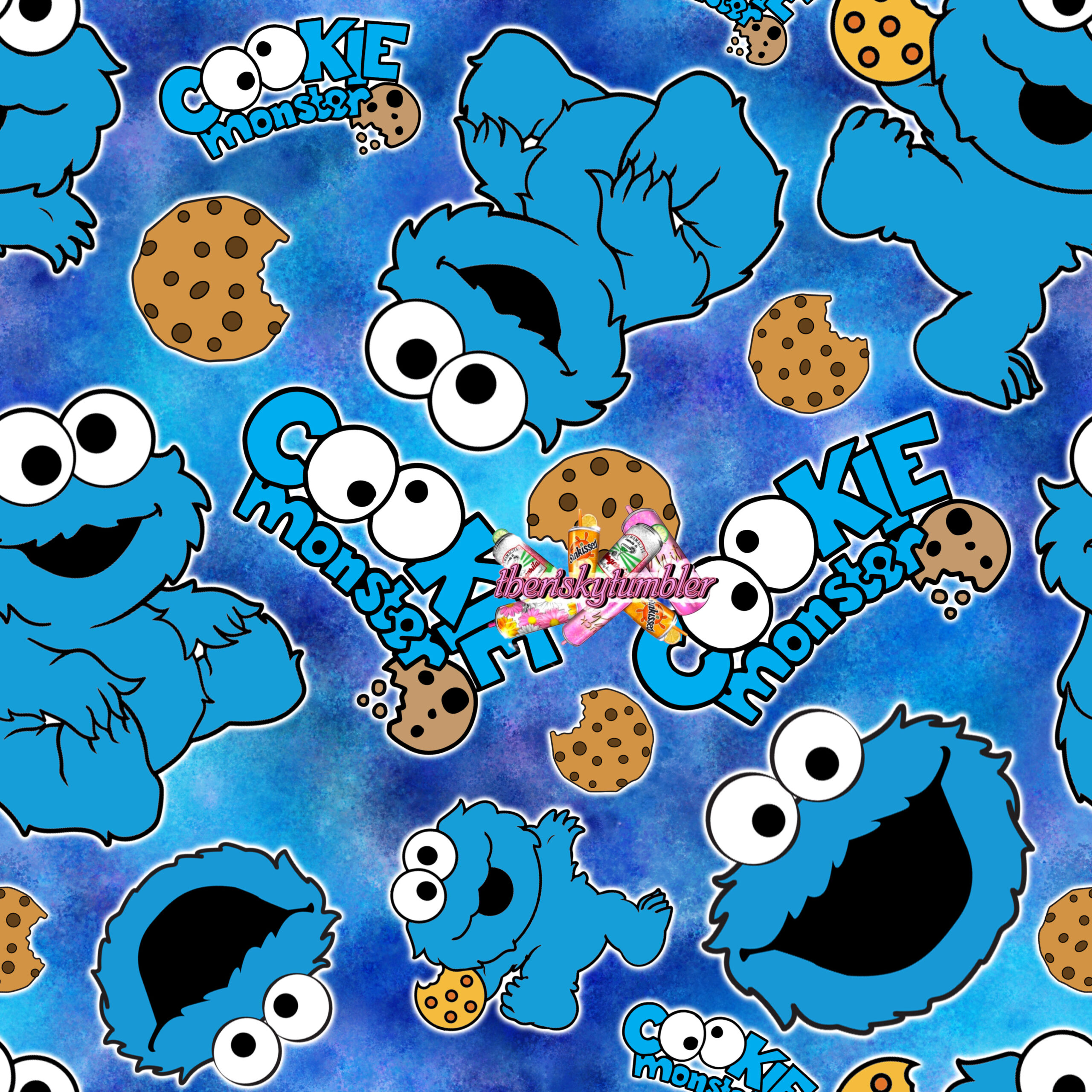 Cookie Monster (Has matching decal) | The Risky Tumbler