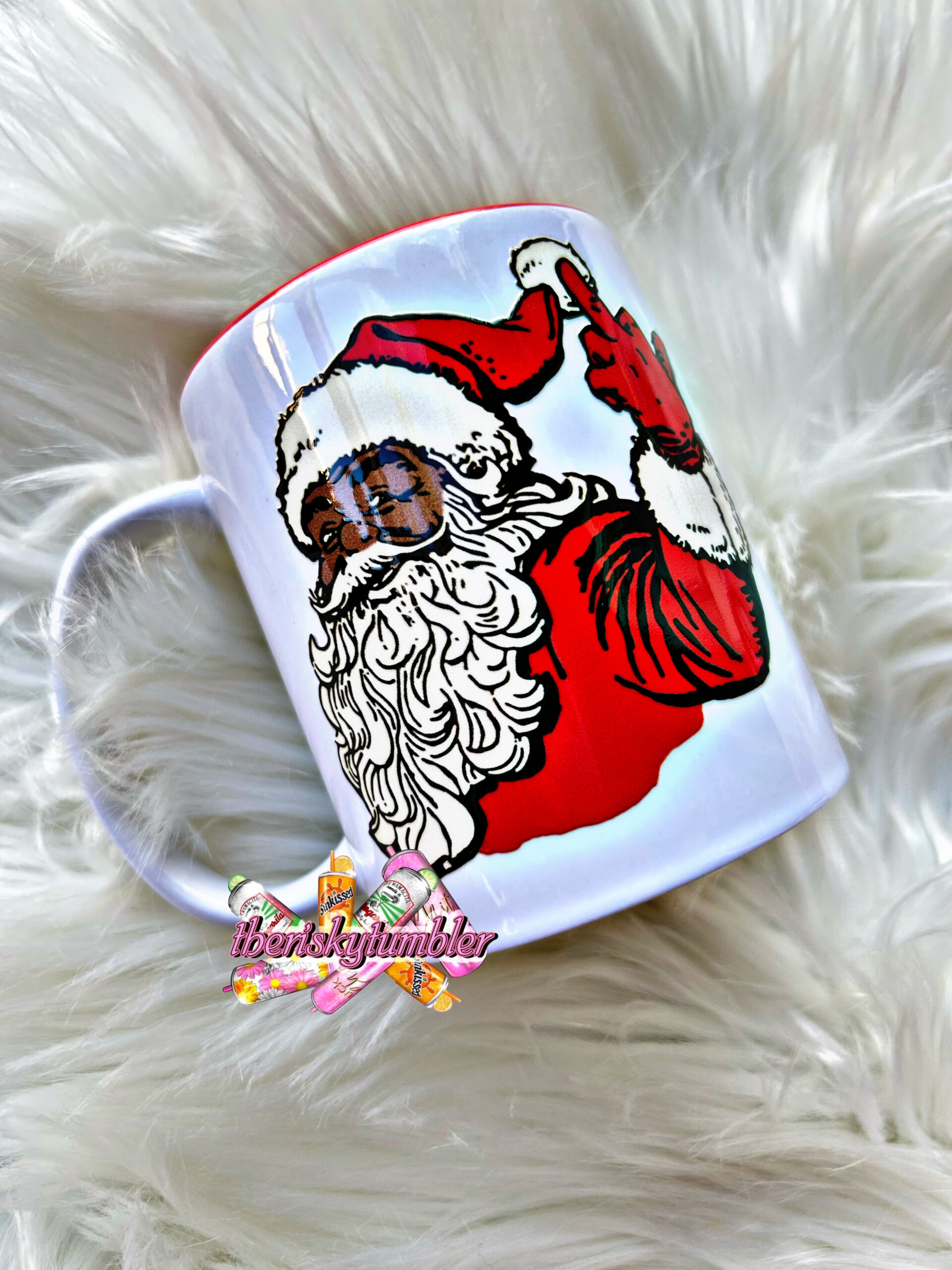 Middle Finger Up (Black Santa) | The Risky Tumbler