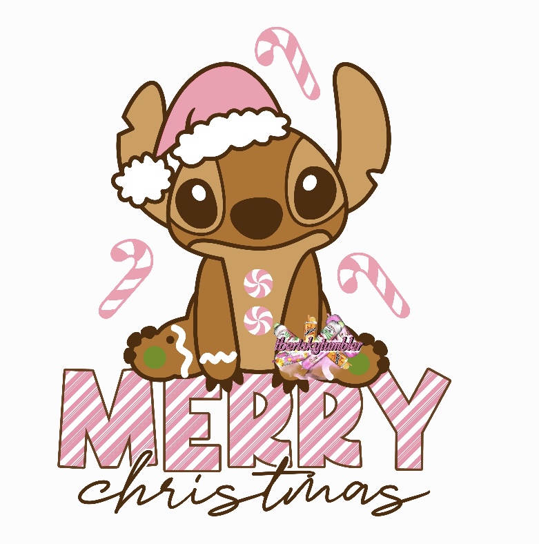 UV DTF Gingerbread Stitch PINK | The Risky Tumbler