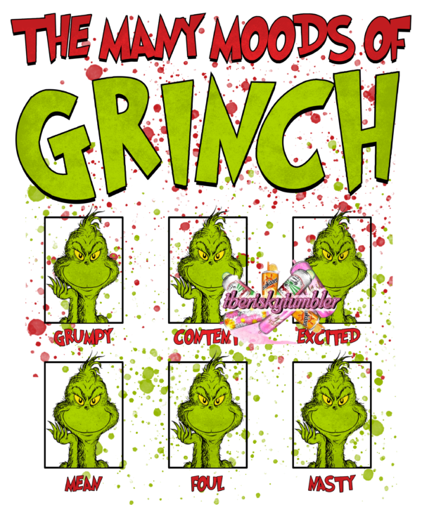 UV DTF Moods of Grinch | The Risky Tumbler