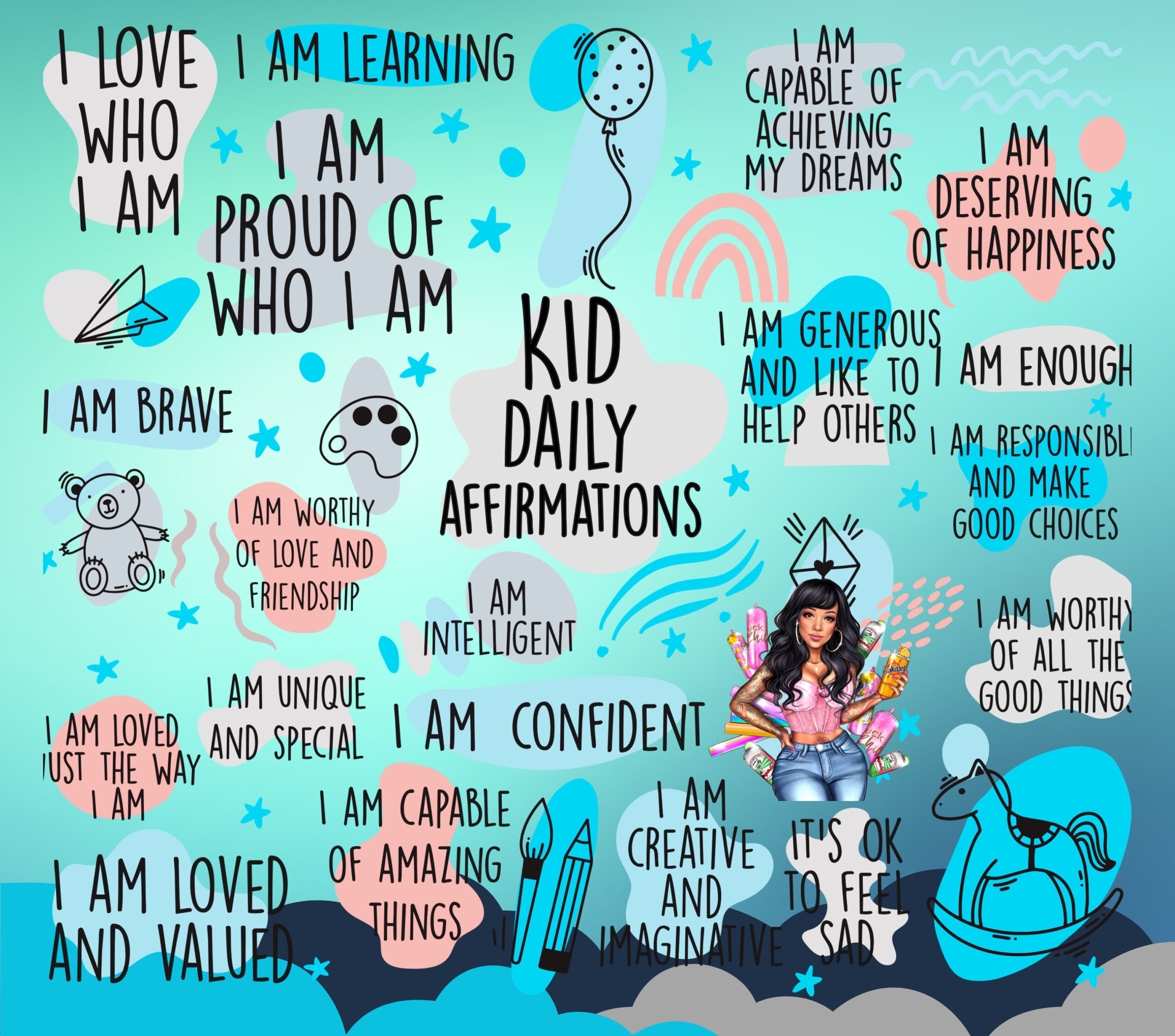 Kid Affirmation Blue | The Risky Tumbler