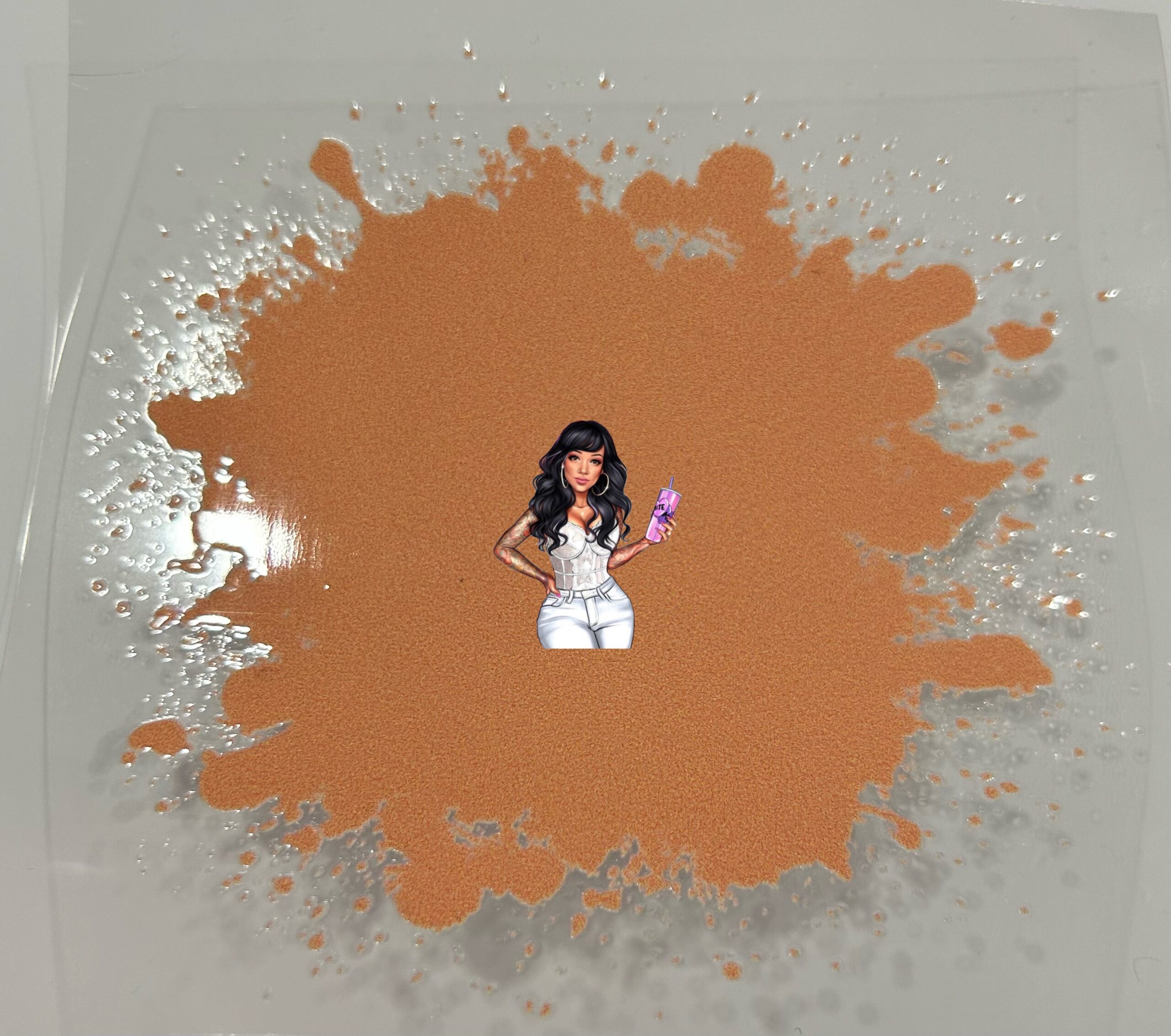 UV DTF Apricot Bleach Spot | The Risky Tumbler