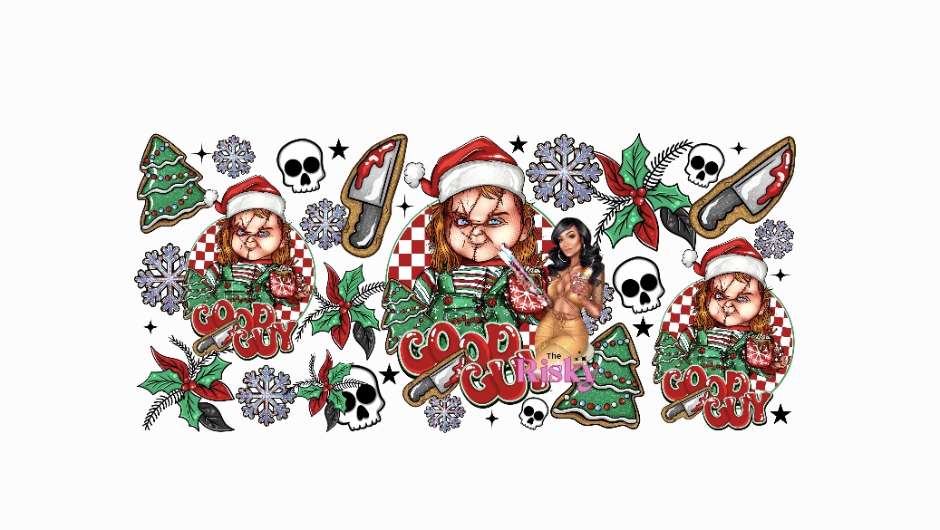 UV DTF Good Guy Holiday Wrap 9.50 x 4.5 | The Risky Tumbler