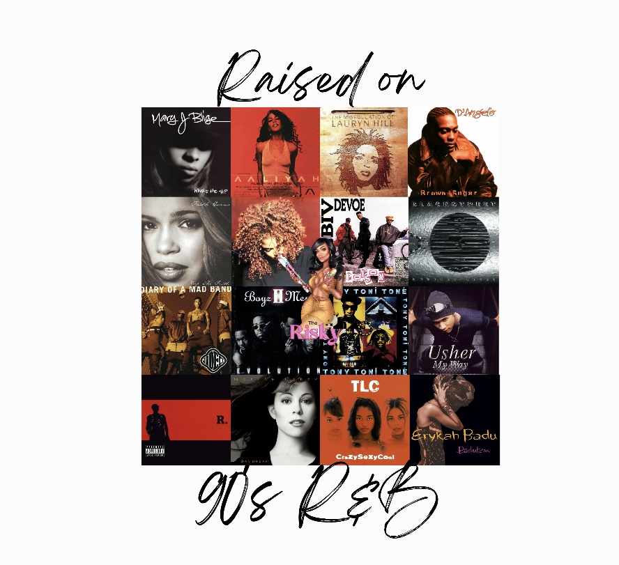 UV DTF Raised on 90’s R & B (BLACK WORDS) | The Risky Tumbler